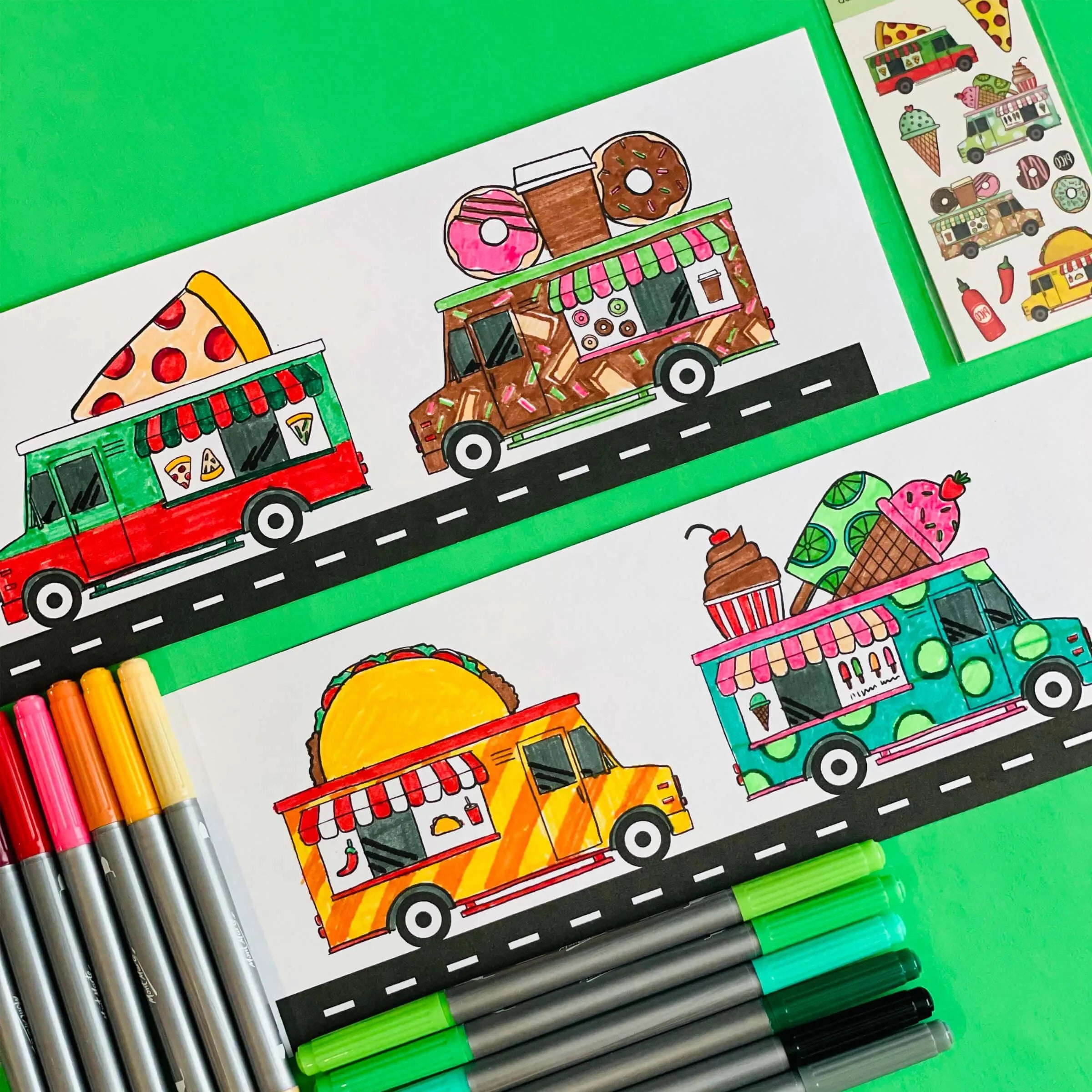 Fun Food Trucks Coloring Page - Free Printables – PiCO Tatoo