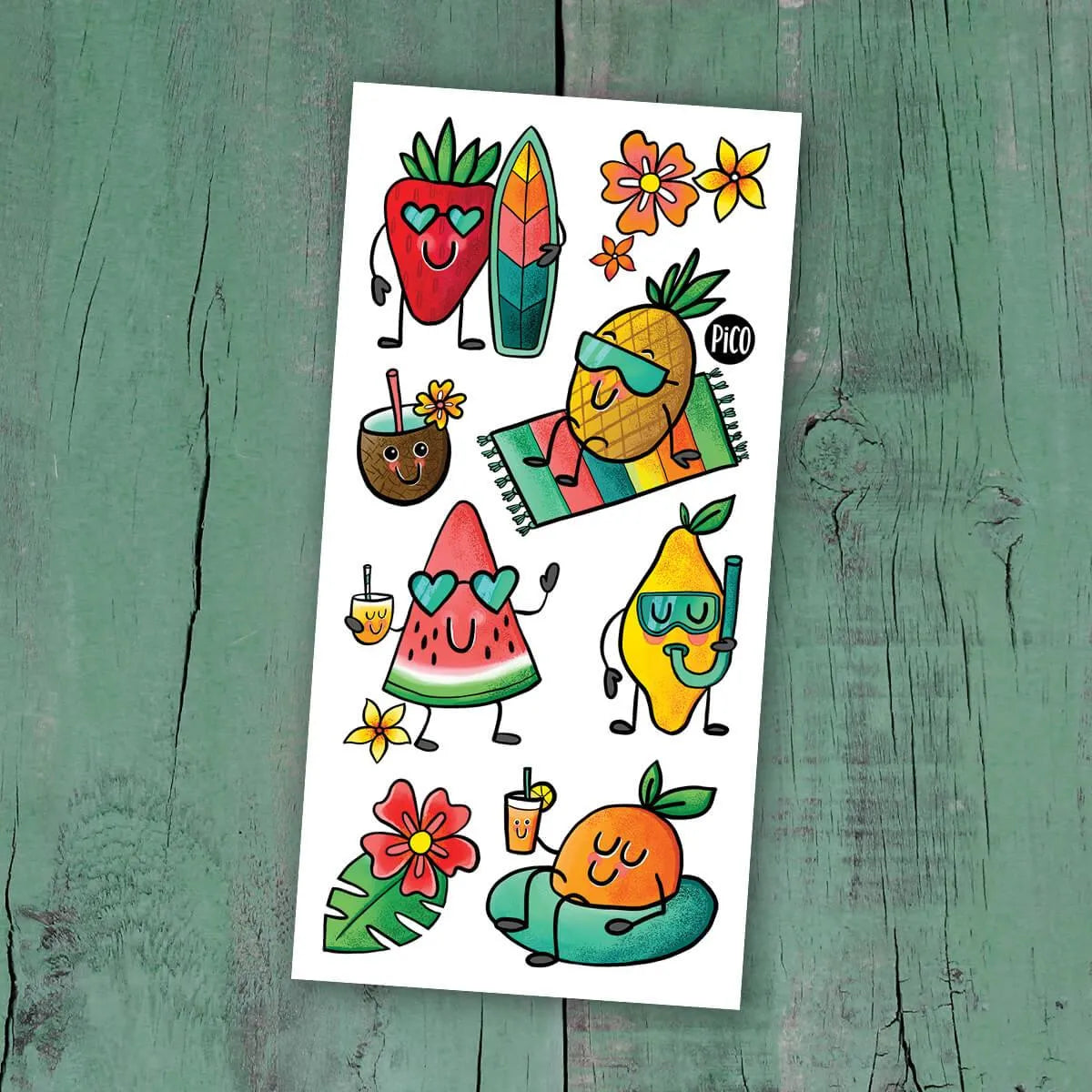 Beach Fruits Temporary Tattoos | PiCO Tatoo