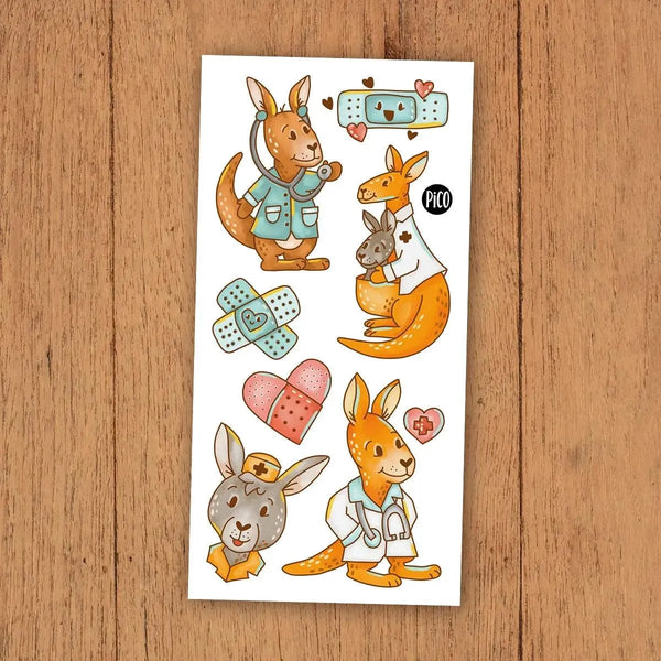 Doctor Kangaroo Temporary Tattoos for Kids | PiCO Tatoo