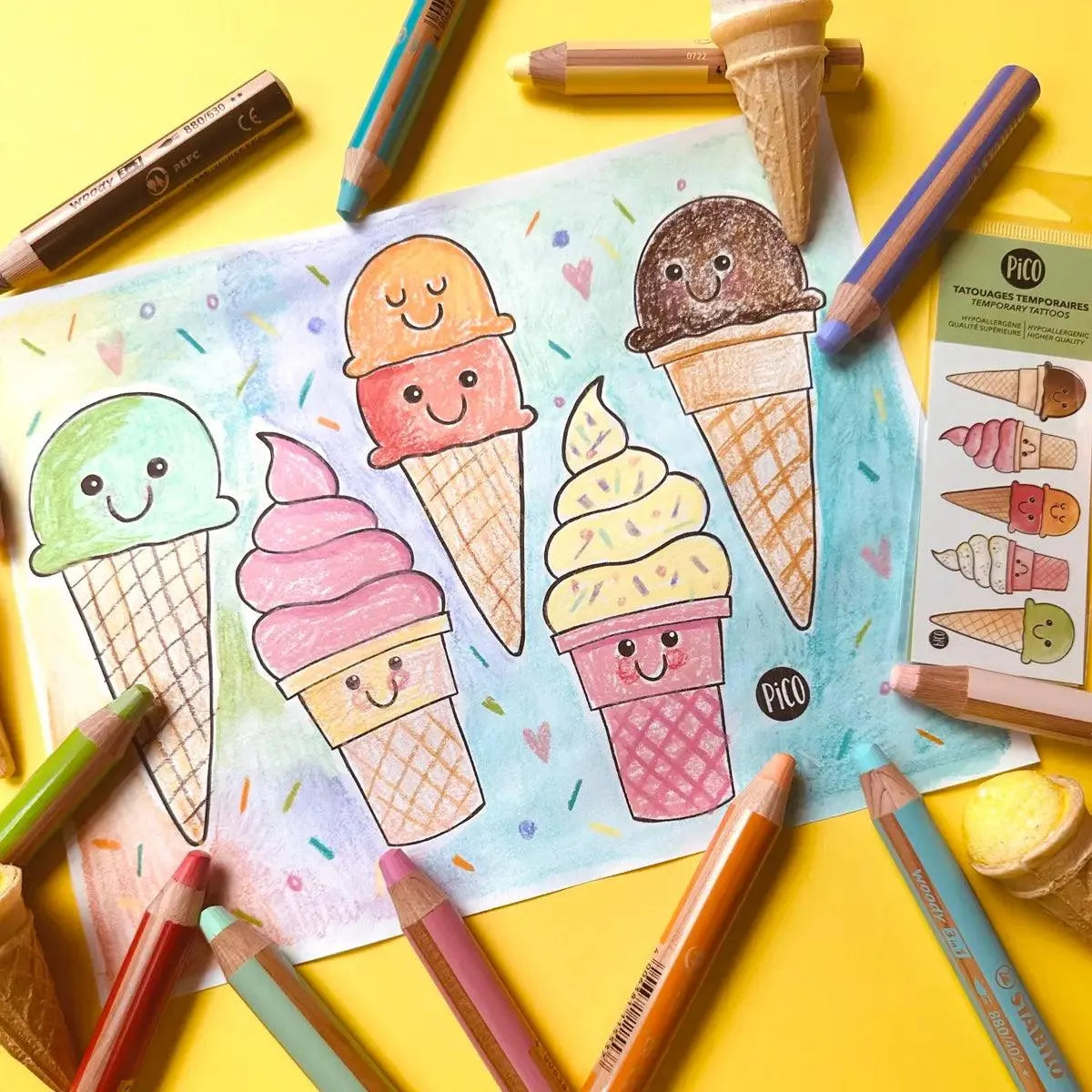 Creative Cones Coloring Page - Free Printables – PiCO Tatoo