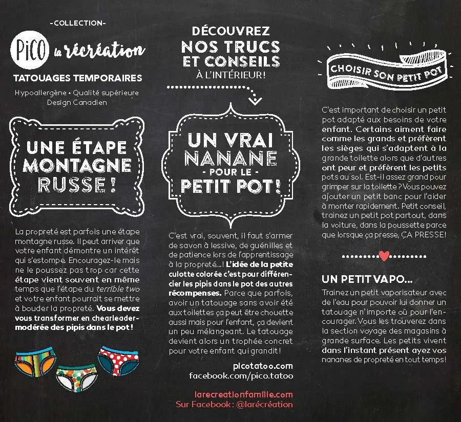 Temporary Tattoos - Potty training | PiCO Tatoo