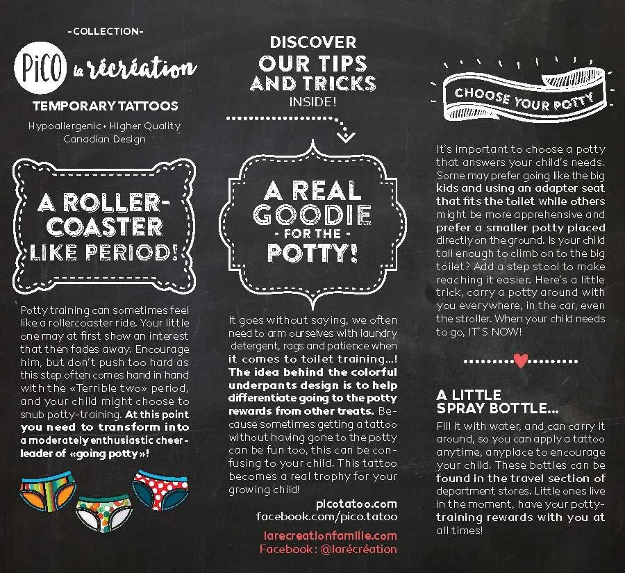 Temporary Tattoos - Potty training | PiCO Tatoo